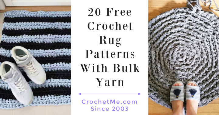 20 Free Crochet Rug Patterns With Bulky Yarn - Crochet Me