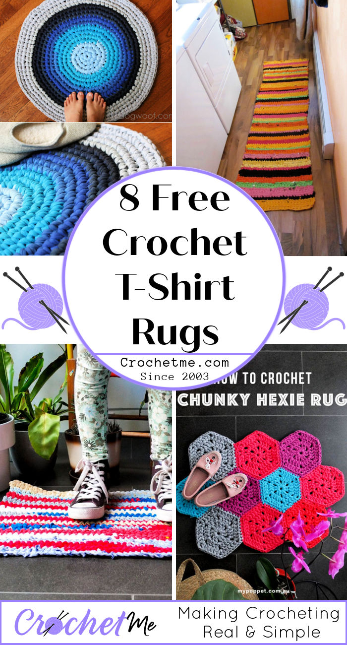 Crochet T Shirt Rugs (8 Free Pattern) - Crochet Me