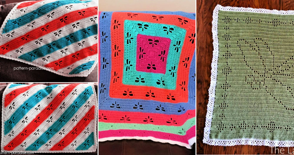 4 Free Crochet Dragonfly Blanket Patterns - Crochet Me